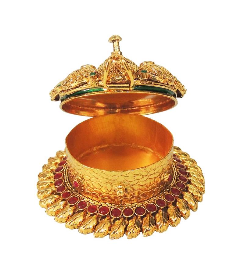 Traditional Golden Multi-color Sindoor Box For Women - Satyam Jewellery ...