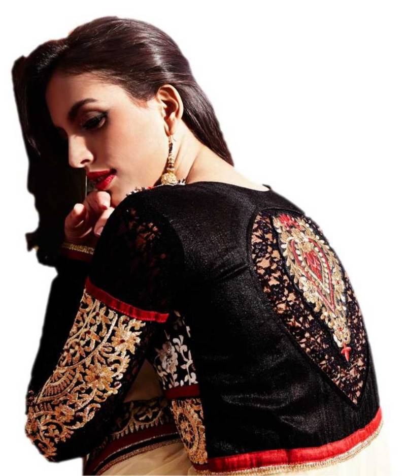 Aarya Soft Net Cream And Black Color Designer Semi Stitched Salwar Suit ...