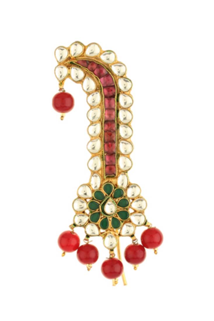 Multi Colour Indian Grooms Wear Wedding Kundan Kalgi For Men - Dilan ...