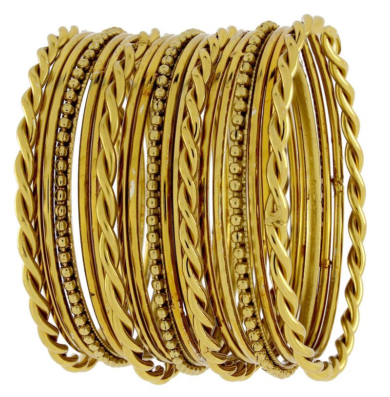 Wedding Marriage Antique Gold Plated Chuda Bangle Set - the jewelbox ...