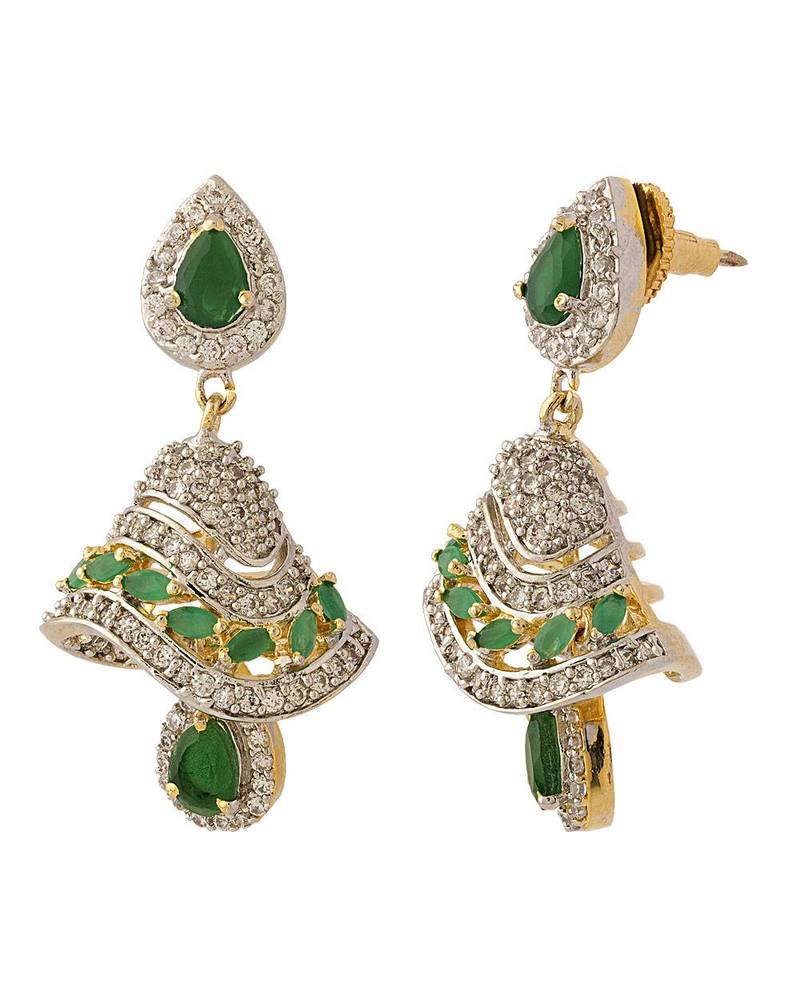 Precious Coloured Gems Embedded Earrings - Voylla - 1547507