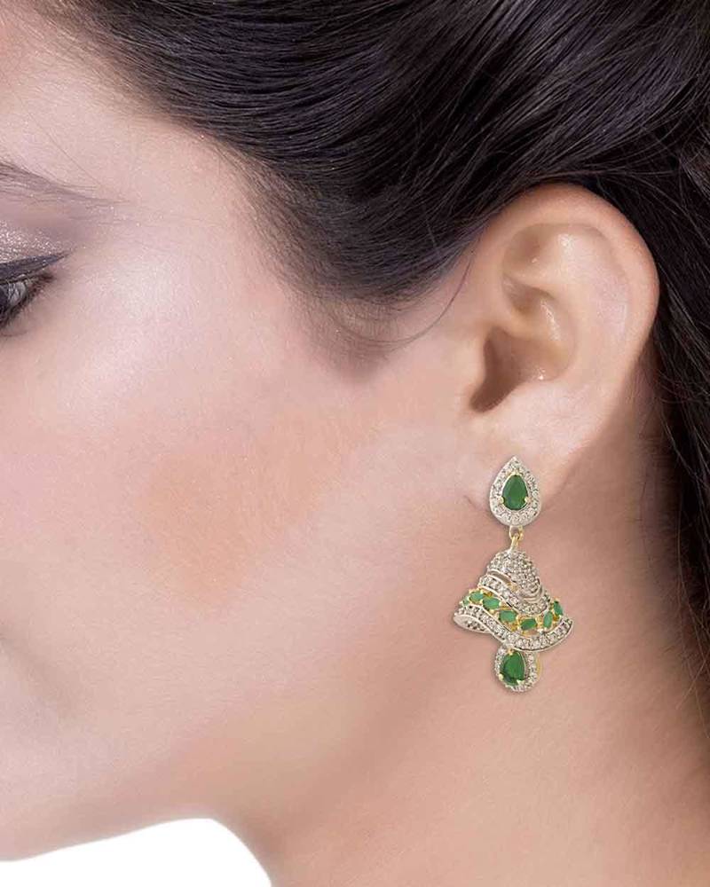 Precious Coloured Gems Embedded Earrings - Voylla - 1547507