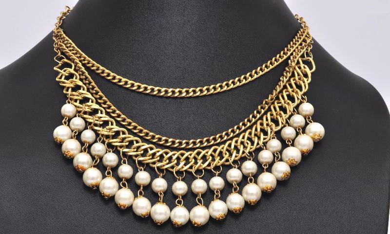 Alluring Pearls hangings neck piece - getjewelified - 199296