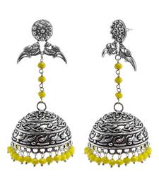 Urban Tribal Jaipuri Handmade Earring-Yellow Crystal Beads And Parrot ...