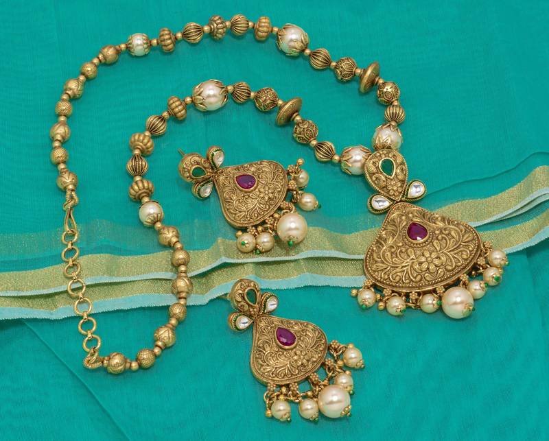 Gold Plated Gheru necklace-sets - Aira Luxury Fashion Jewellery - 1622234