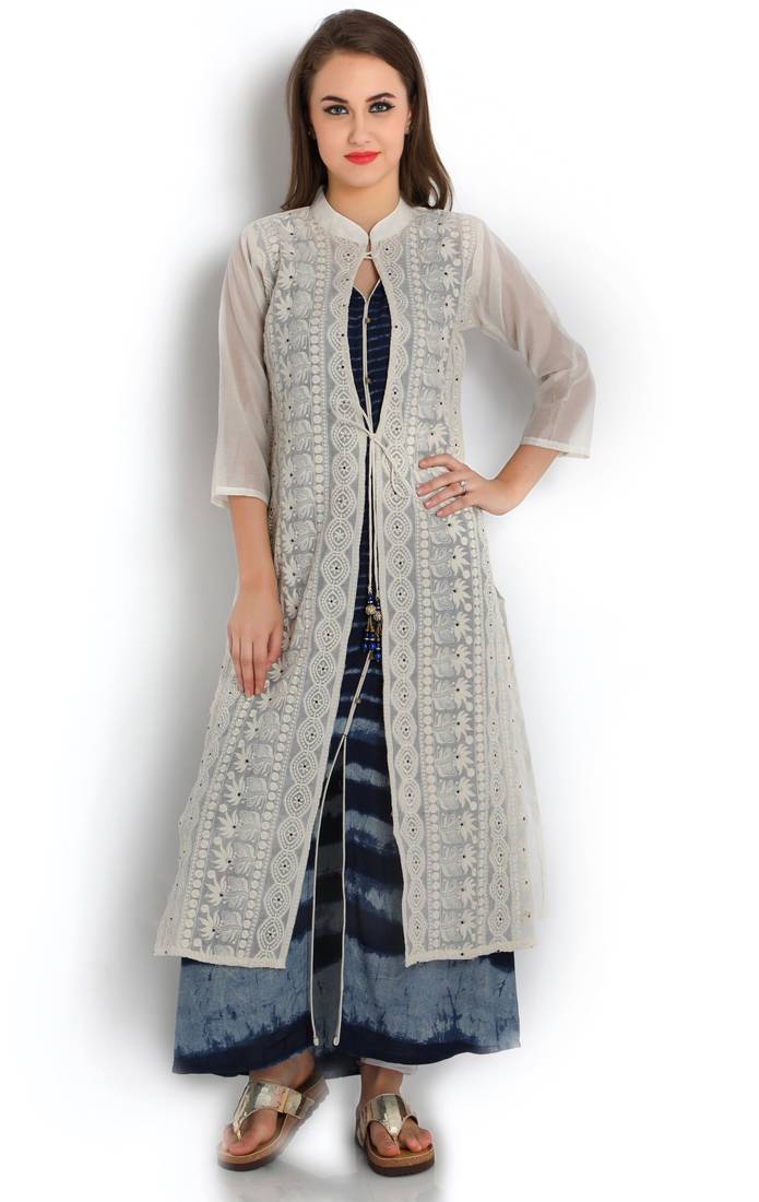 Multicolor printed rayon party-wear-kurtis - Shiloh - 1662592