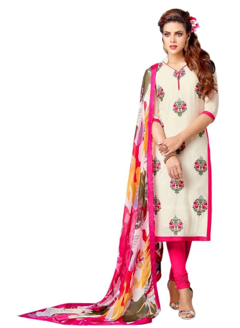 Indian Designer Bollywood Partywear Beige Salvar Kameez Unstitched ...