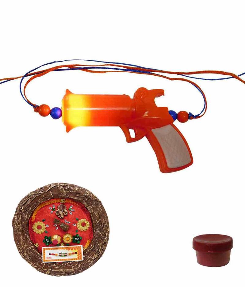 Led gun rakhi with thali - Laviva - 1735457