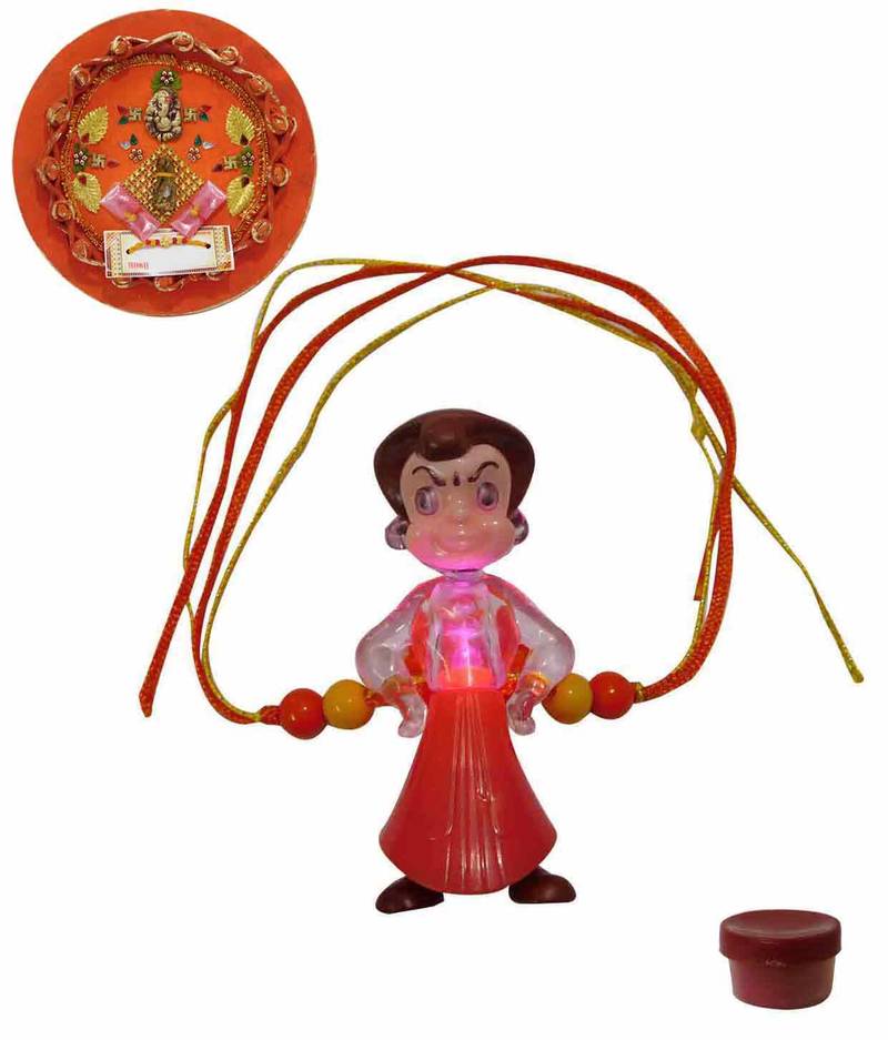 Kids character led rakhi with thali - Laviva - 1735685