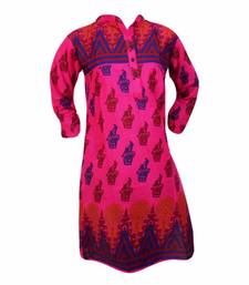 Blue print pink kurti - Srinika Designs - 232735