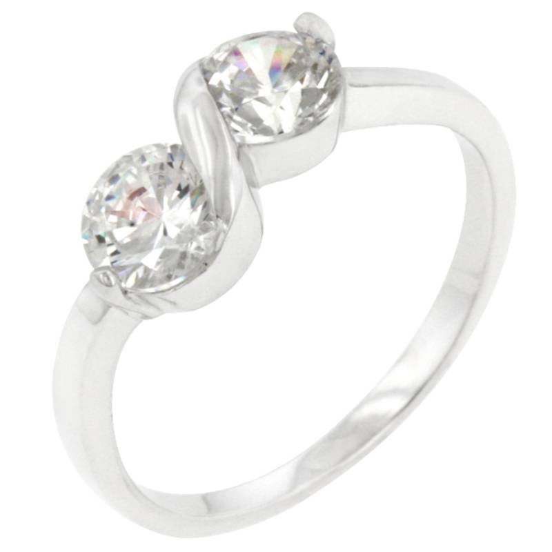 Cara two solitaire studded made in sterling silver and swarovski stone ...