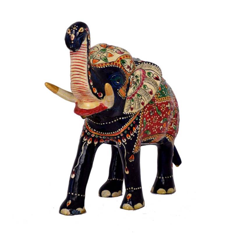 Blue Color Handmade Art with Multi Color Meena Work decorative Elephant ...