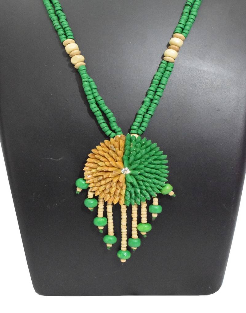 Paddy Grain Necklace Set Green&Beige - Richa Pandey - 1792097