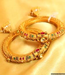Antique gold multicolour royal pacheli bangles - Sanvi Jewels - 1807857