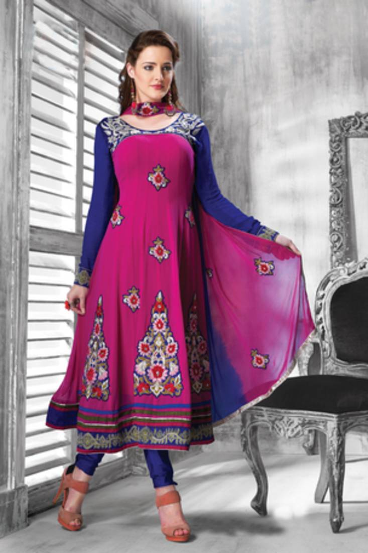 Splendid Violet Anarkali Salwar Suit - Sourbh Sarees - 251095
