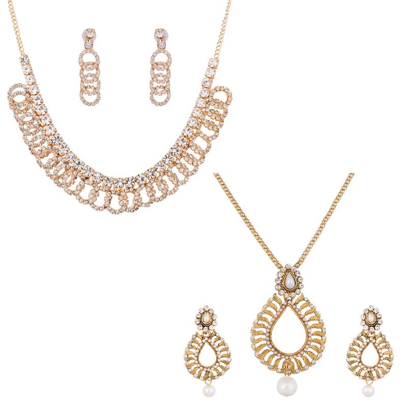 Gold diamond jewellery-combo - Pankh Creation - 1945907