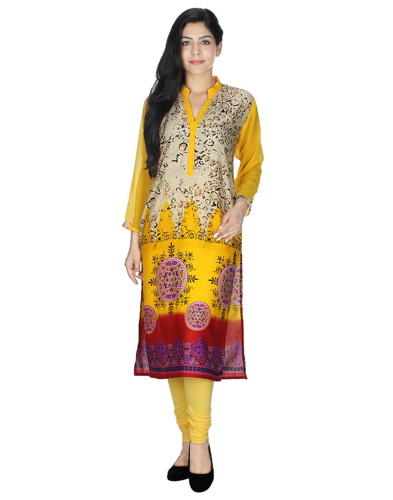 Multicolor printed rayon kurtis - AmbitiOne - 1970257