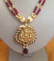 2 rows off antique temple jewellery necklace - Vasthra Jewels - 262991
