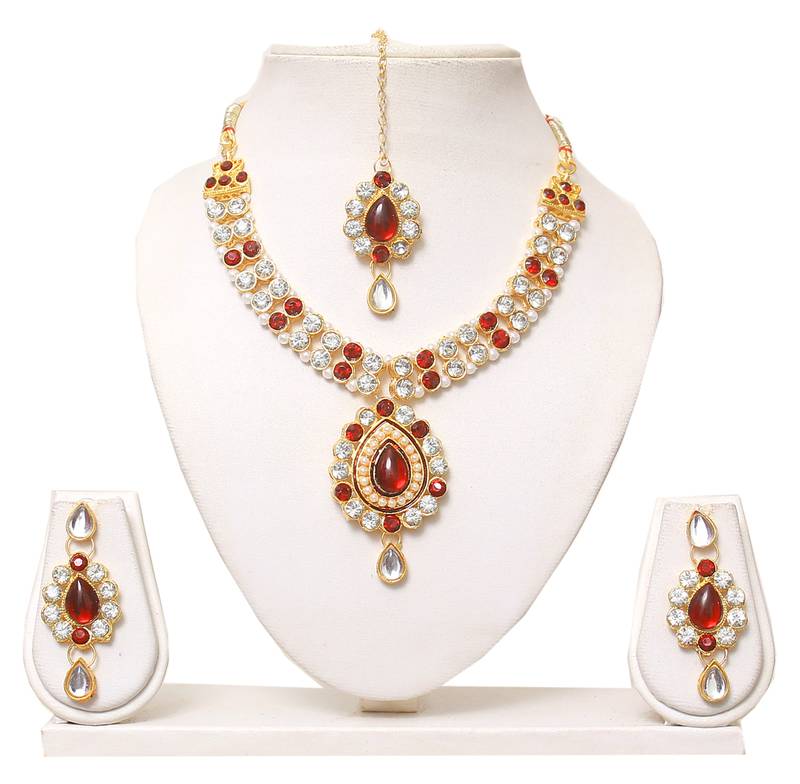 Red diamond necklace-sets - Fashion Care - 2025844