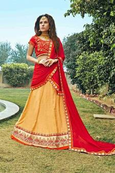 Cream Lehengas Online | Buy Cream Color Lehenga Designs @ Discounted Prices