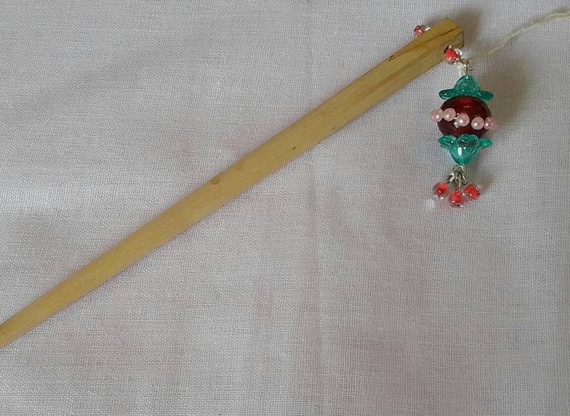 Green Red Handcrafted wooden Juda Stick - Soumya Bhandari - 617762