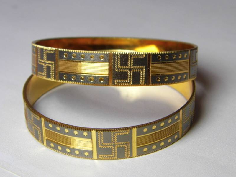 Swastik embossed beautiful smooth machine cut Bangles - Pink And You ...