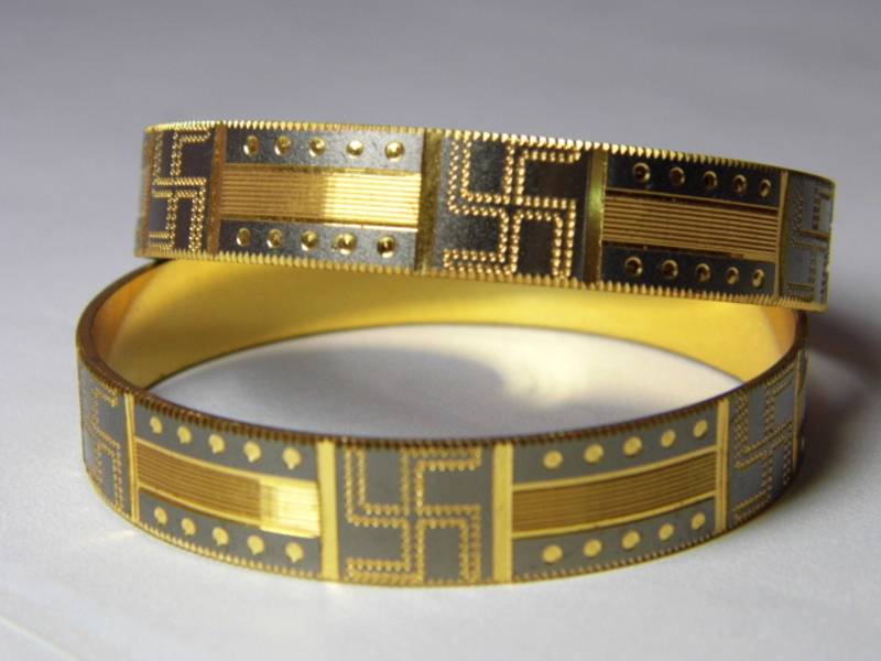 Swastik embossed beautiful smooth machine cut Bangles - Pink And You ...