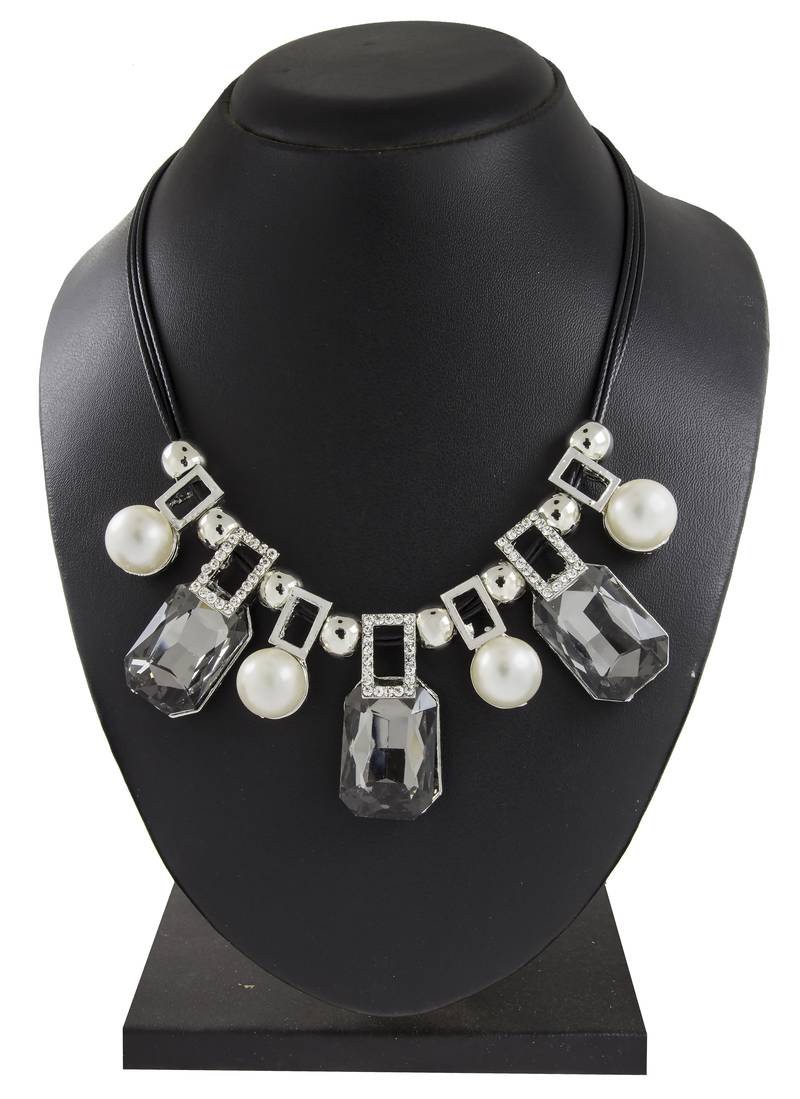 Black rhodium stone necklaces - the jewelbox - 2086252