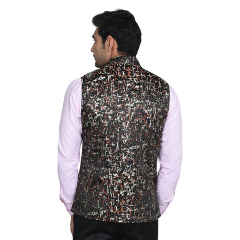 Maroon plain poly cotton round neck men jacket - Shaurya-F - 2144531