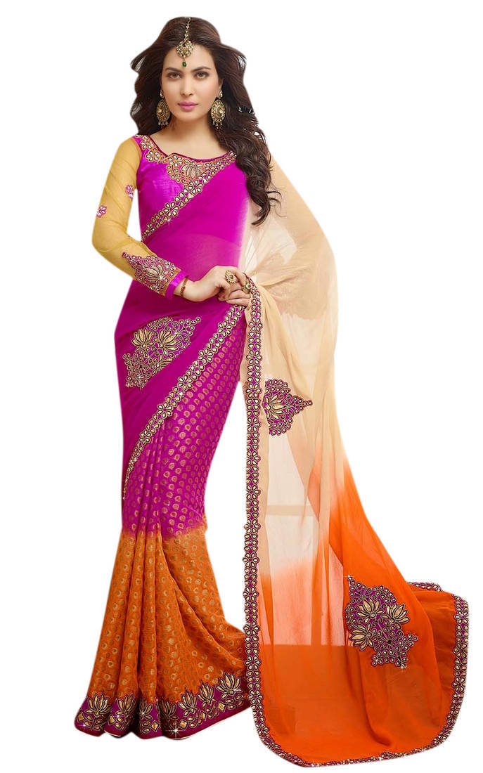 Designer Perfect Wedding Wear Fanta Rani Cream Color Pure Georgette ...