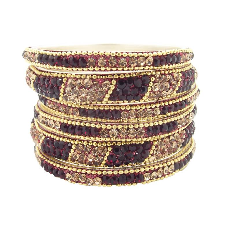 Maroon zircon bangles-and-bracelets - Biyu - 2229840