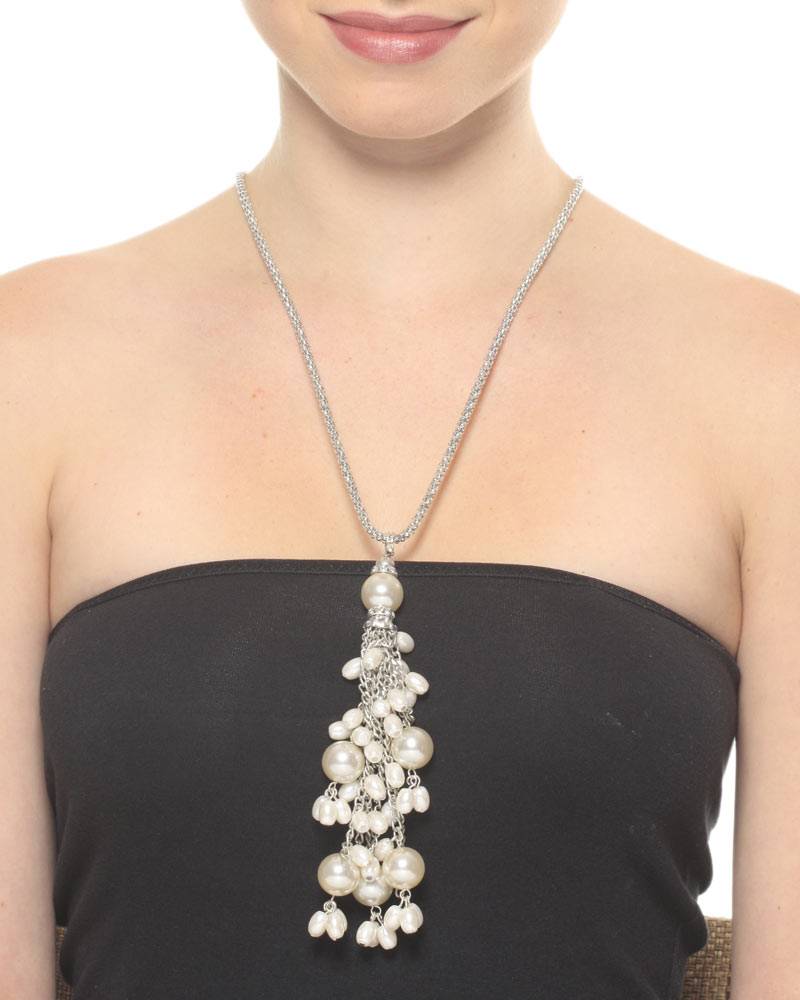 German Silver & Pearl Tassel Neckpieceghungroo Set - Aradhyaa Jewel ...
