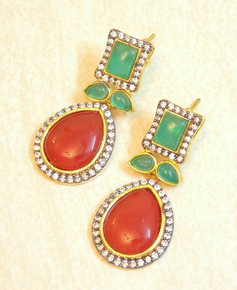 Ad Colored Stone Earring - Elegant Elements - 310852