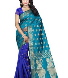 Multicolor printed banarasi silk saree with blouse - HD Fashion - 2309341