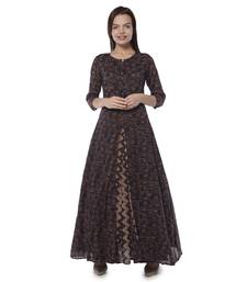 Black printed cotton stithced kurtas-and-kurtis - VEDIC - 2320815