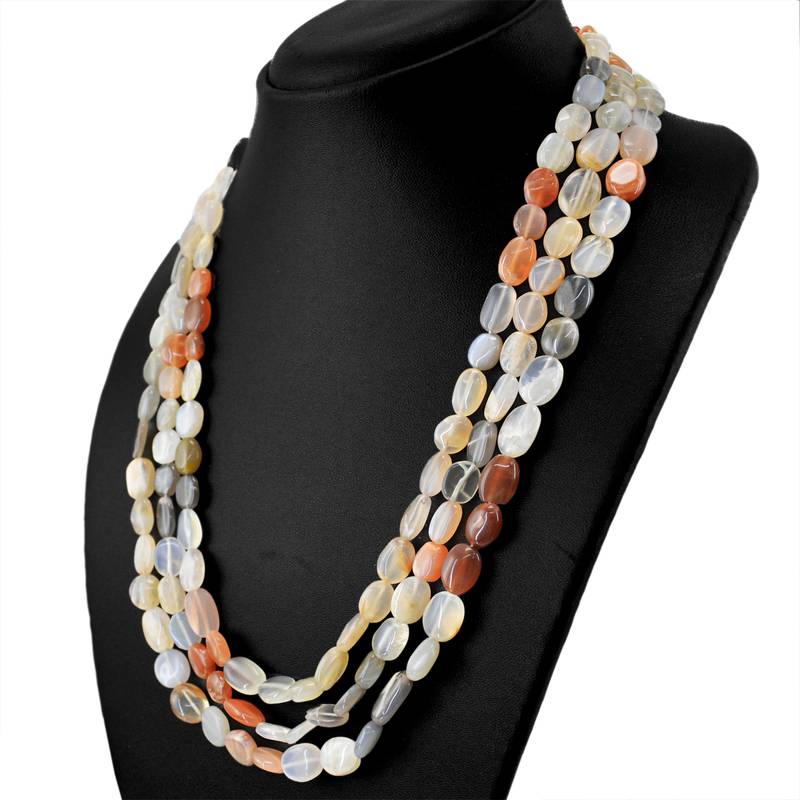 Multicolor Moonstone Gem stone Necklace - shubham jewels - 2329516