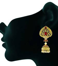 Jhumki Stylist Gold Finish Dangle Earrings - muhenera s - 2332182