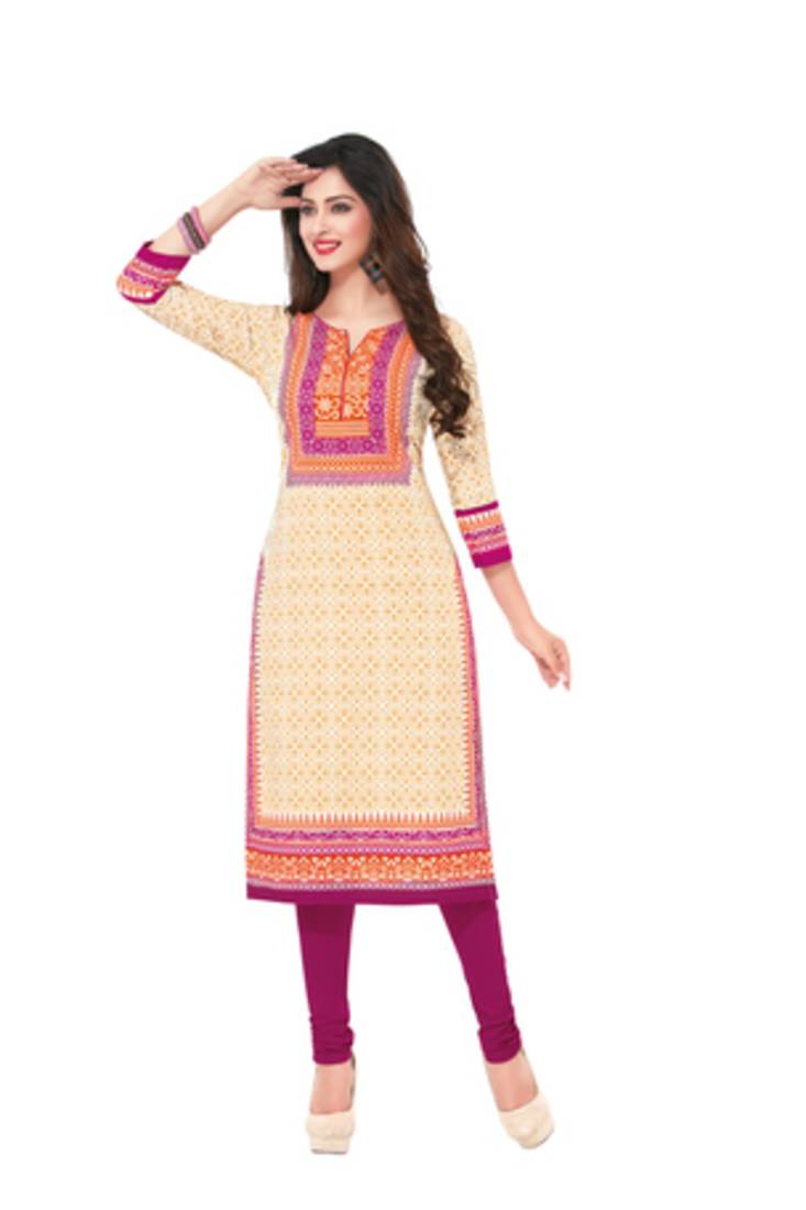 Multi Color Printed Khadi Kurti Material For Women's - Treskaa - 2353341