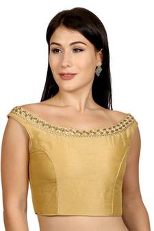 Gold Blouse Online - Shop Gold Color Blouse Designs & Patterns