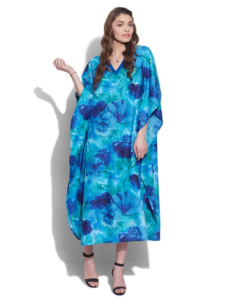 Blue cotton printed kaftan - Celebrations - 2380891