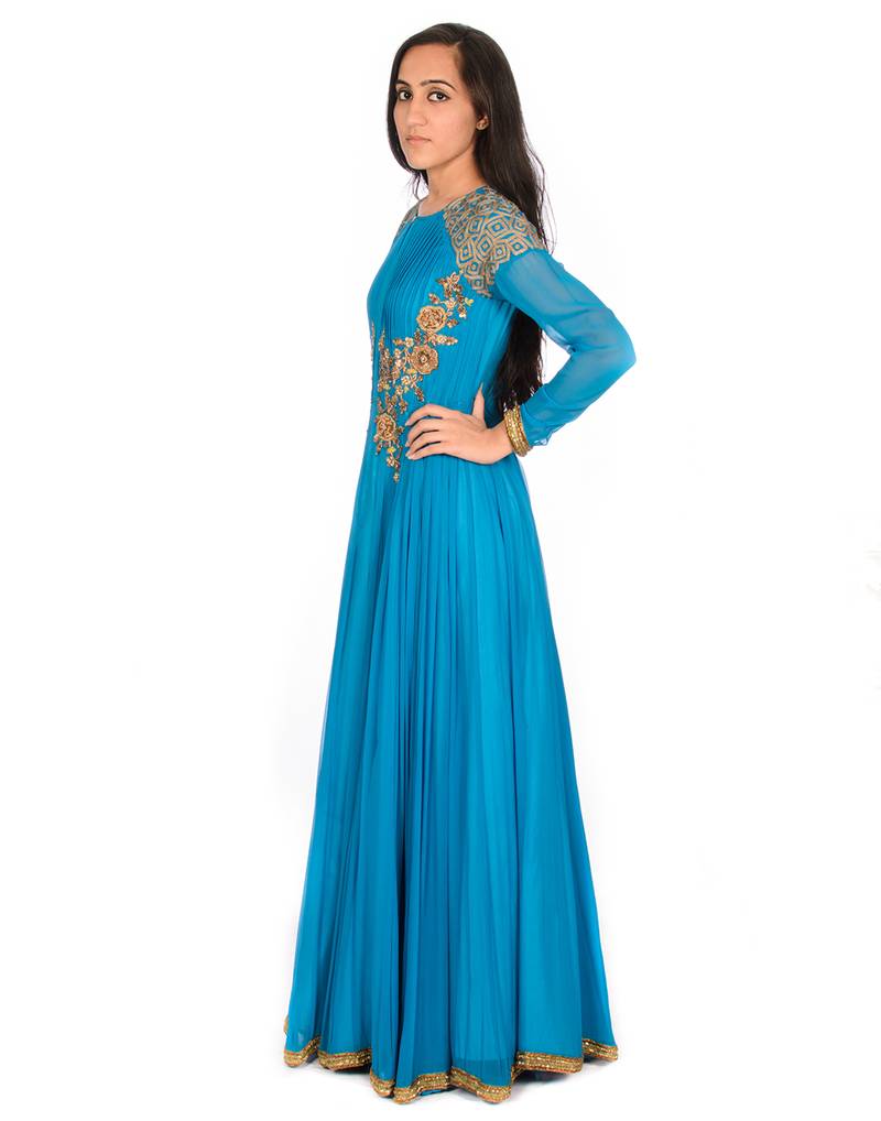 Blue Georgette Readymade Suit - REME - 322434