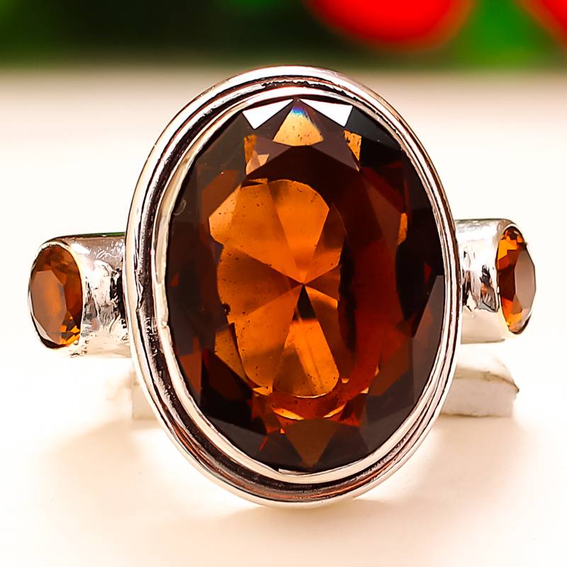 Honey topaz gemstone 925 sterling silver jewelry ring 6.5 - SILVER ...
