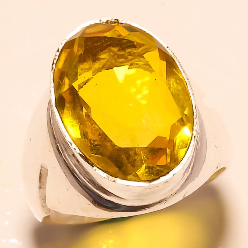 Lemon topaz gemstone 925 silver jewelry ring 9 - SILVER PRODUCTS - 2394423