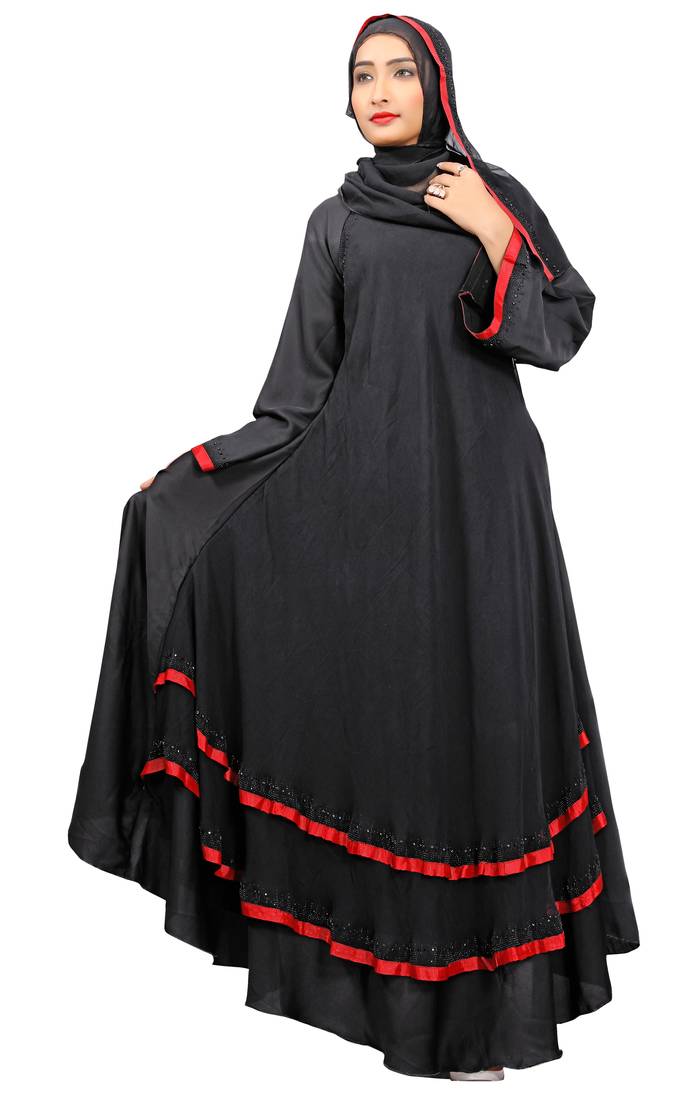 Black Colour High Quality Nida & Georgette Anarklai Style Burka - JSDC ...