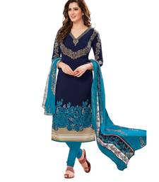 Synthetic Navy Blue and Sky Blue Chudidar Suit dress for women daily ...