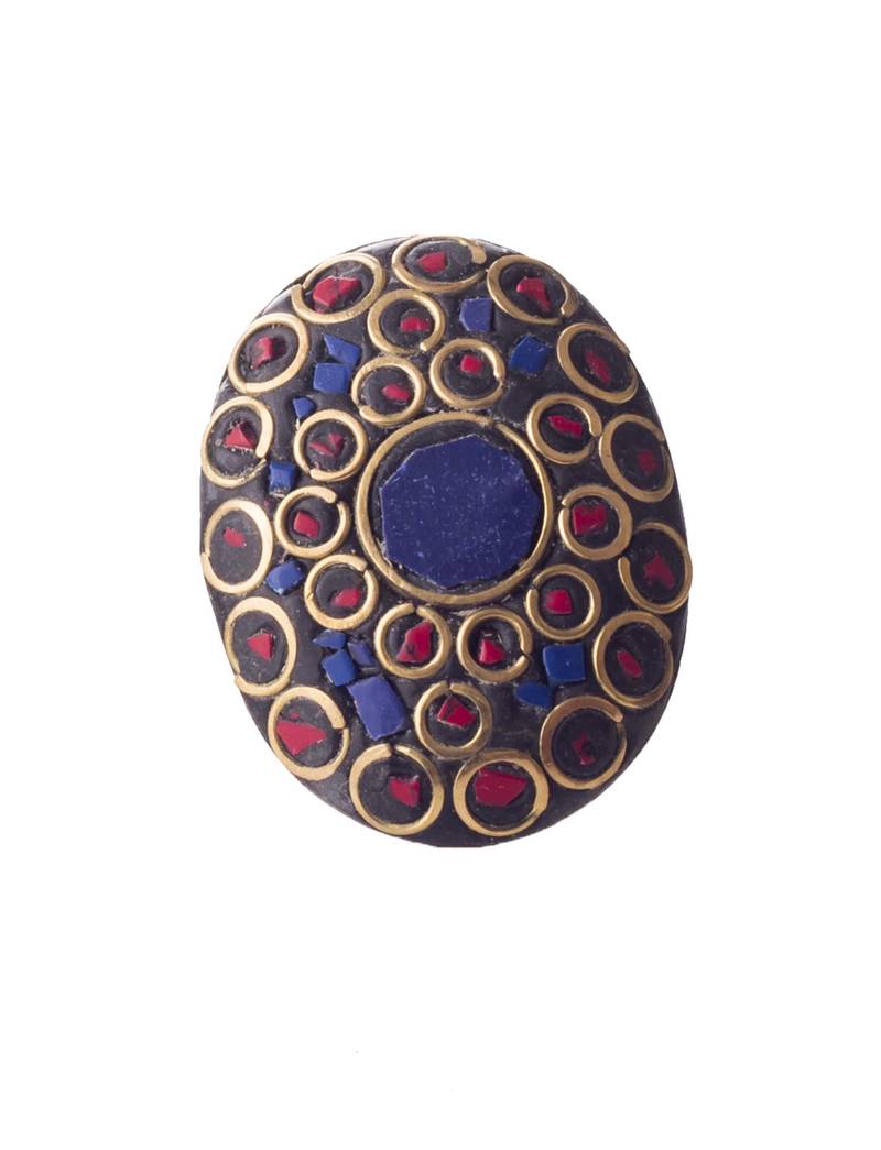 Adorelabel Exquisite Hand-Made Oval Blue Maharani Ring For Women ...