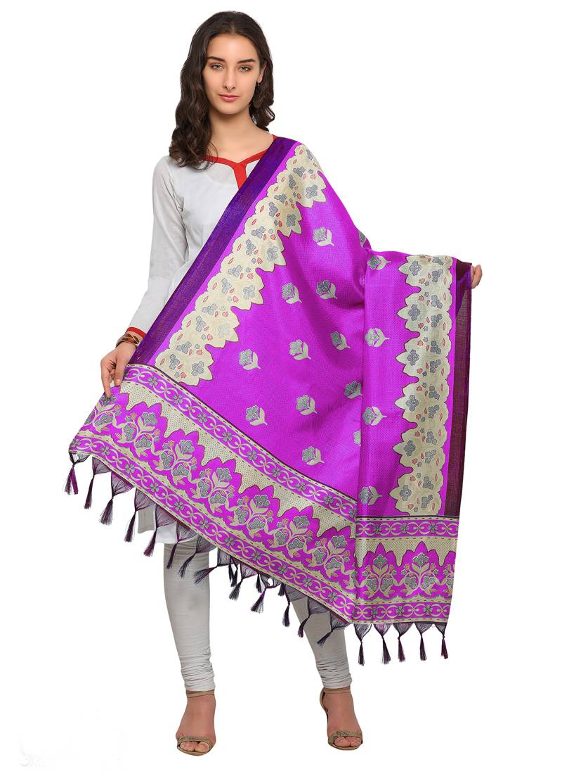 Violet Designer Dupatta - Shree Fashionistaa - 2502593