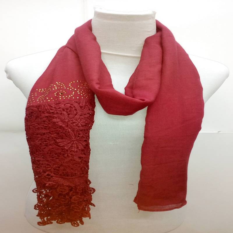 Red cotton Islamic Style Stole Daily Wear Arabian Hijab - Mean Zoom ...