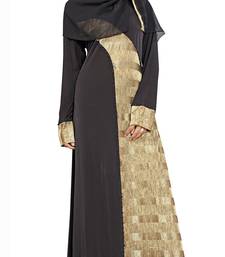 Black Printed Lycra Islamic Style Festive Wear Burka With Hijab - JSDC ...