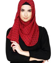 Maroon Chiffon Islamic Style Look Casual Hijab Arabian Naqab Stole ...